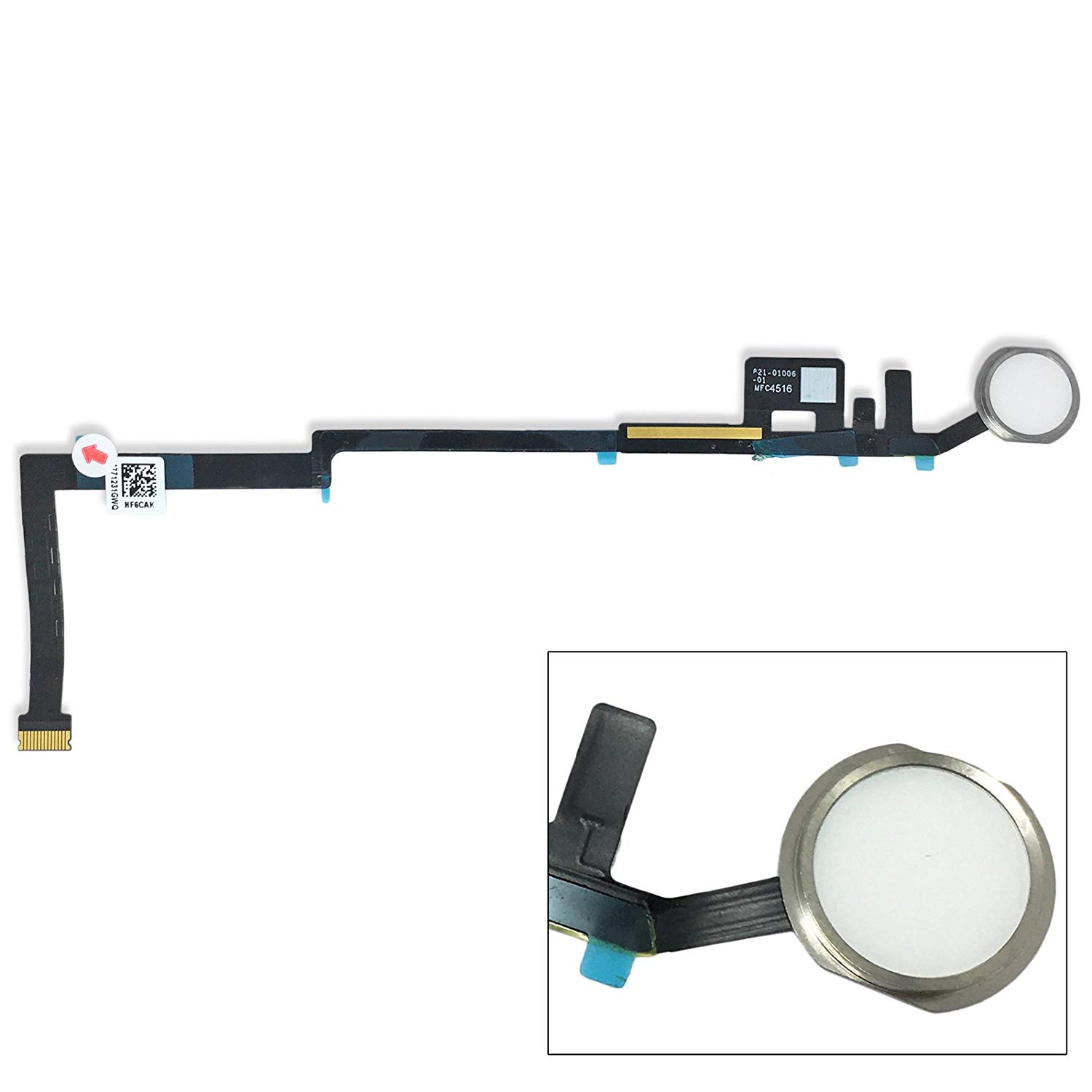 iPad 9.7 2018 Home Button Key Flex Cable Ribbon White 5th Gen A1893 ...